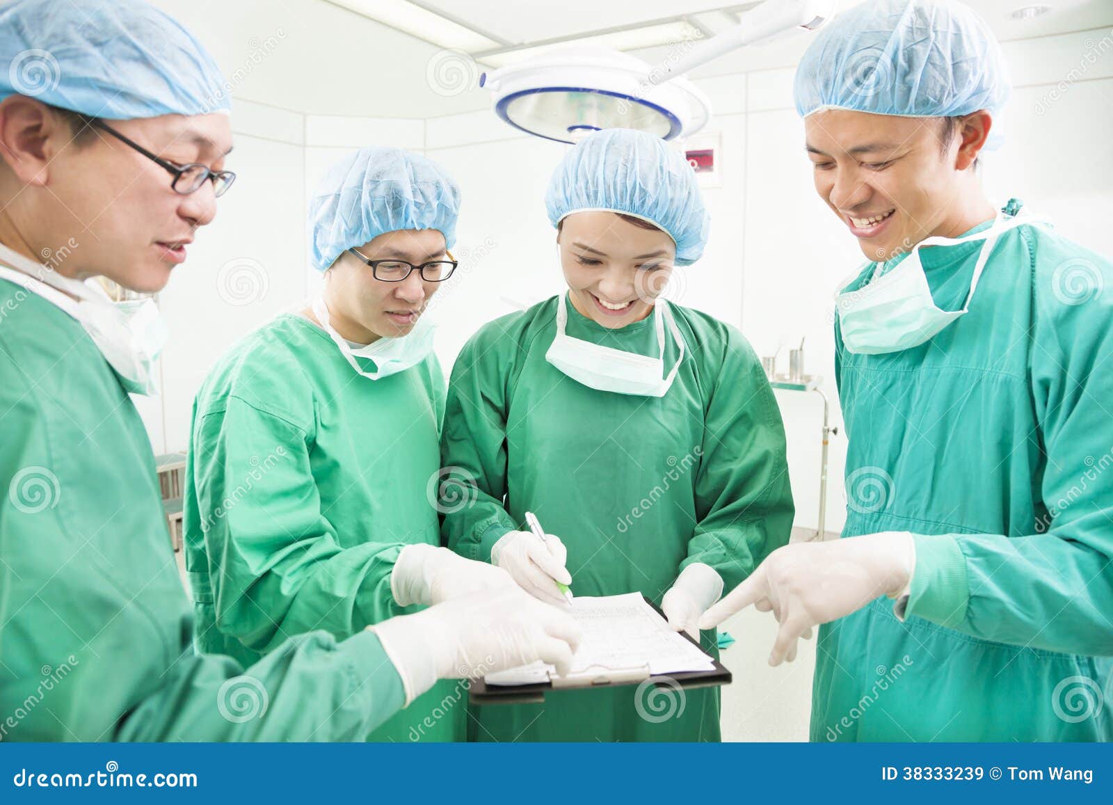 Happy Surgeons Discussing Success Operating Procedure Stock Image ...