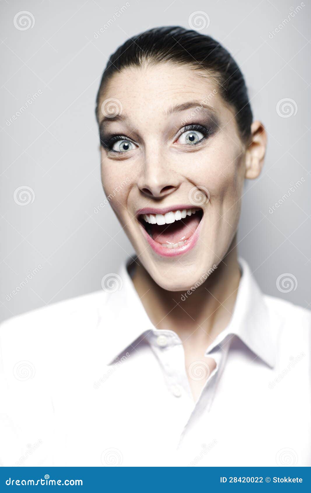 Happy and surprised stock photo. Image of shirt, female - 28420022