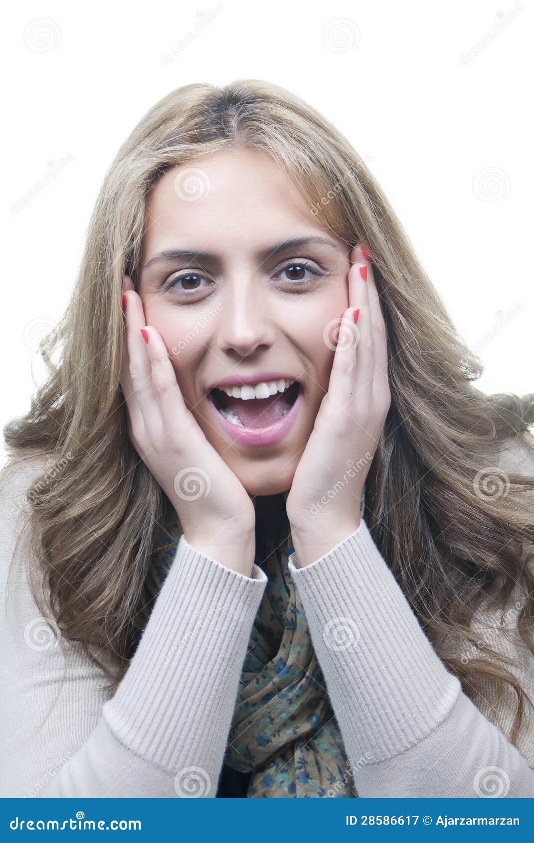 A Happy and Surprised Beautiful Woman Stock Image - Image of attractive ...