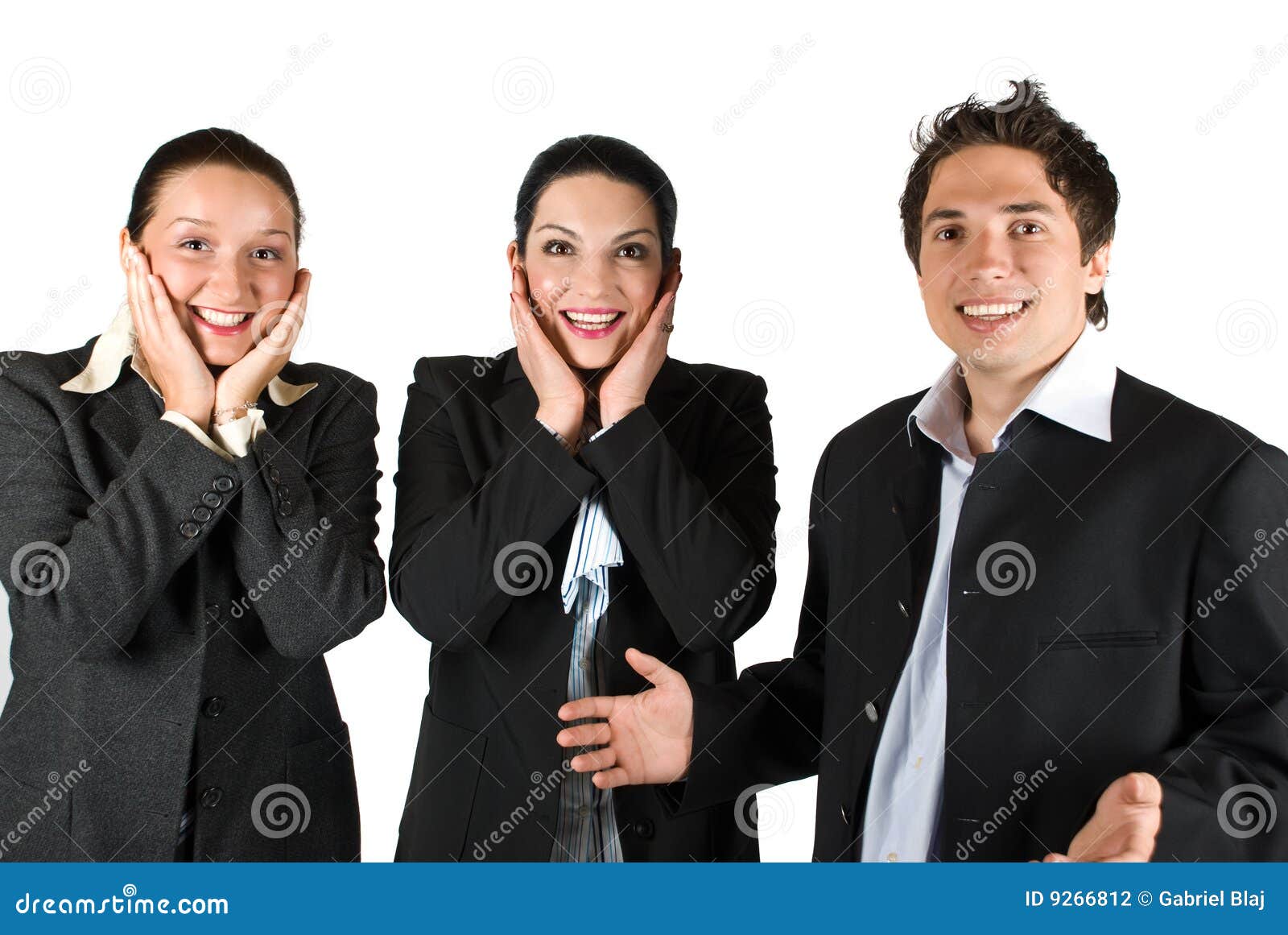 Happy Surprised People Team Stock Photo - Image of exclaim, coworkers ...