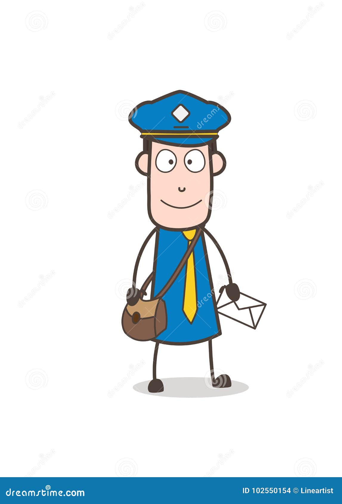 Happy Surprised Postman Face Vector Stock Illustration - Illustration ...
