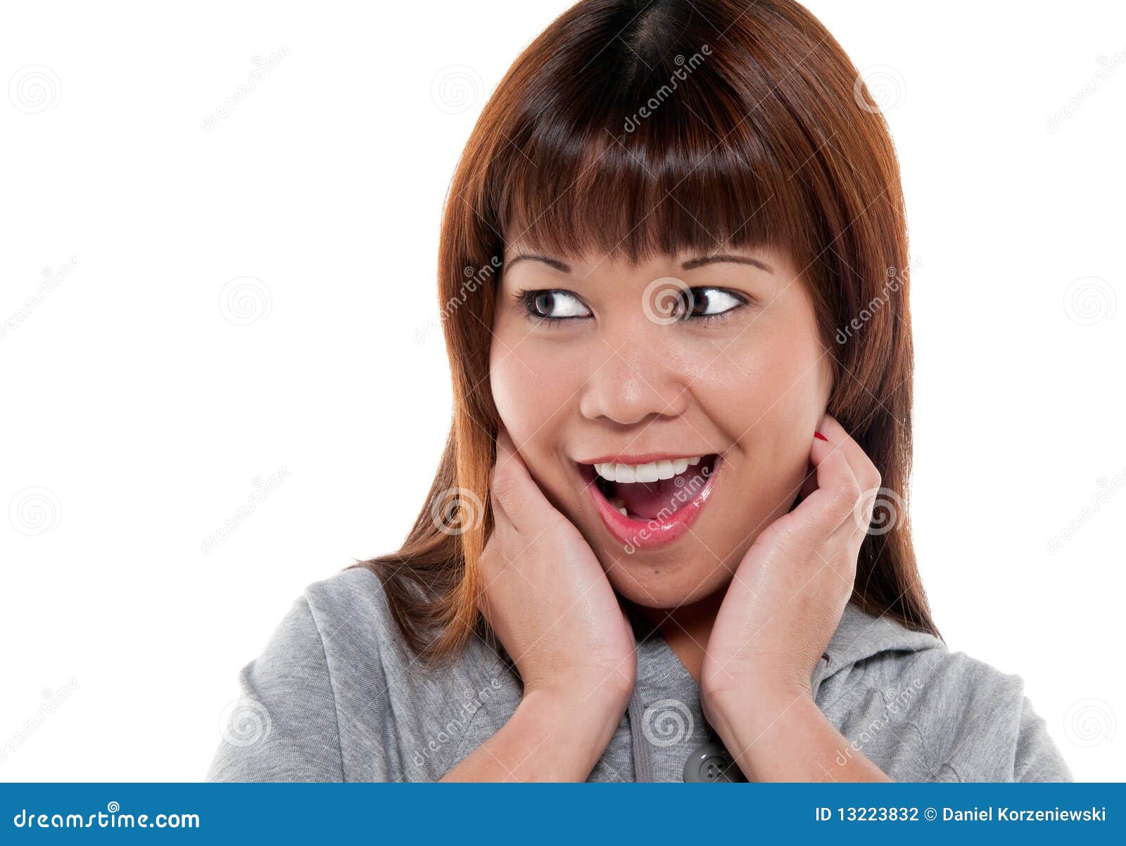 Happy and surprised woman stock photo. Image of oriental - 13223832