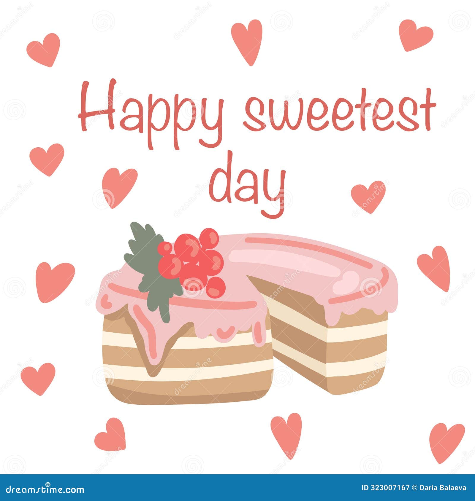 Happy Sweetest Day Flat Design Set Stock Vector - Illustration of food ...