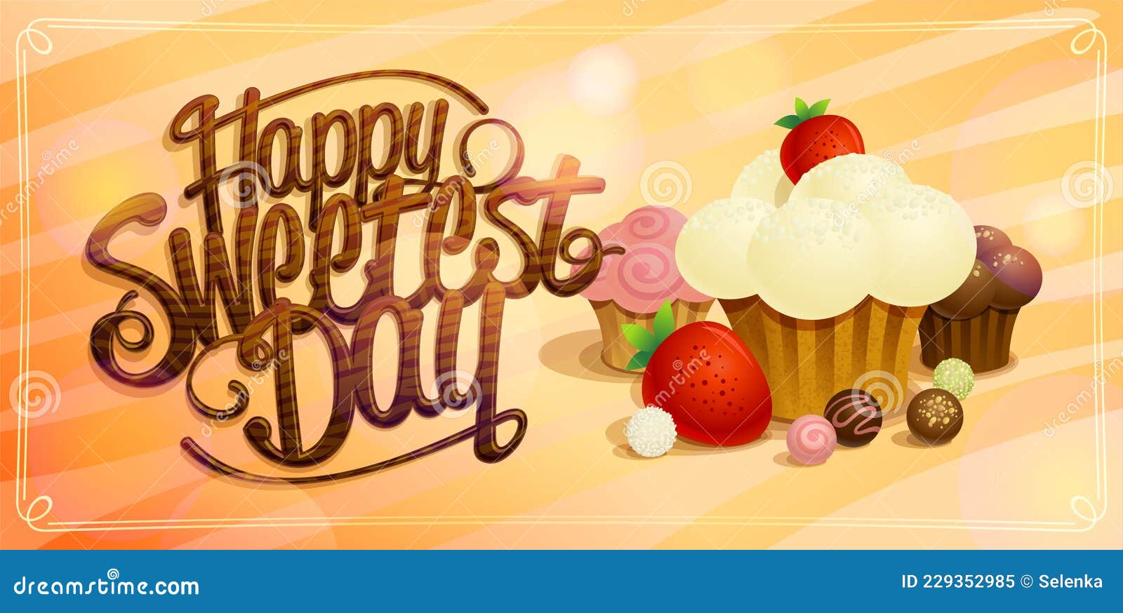 Happy Sweetest Day Vector Web Banner Mockup Stock Vector - Illustration ...