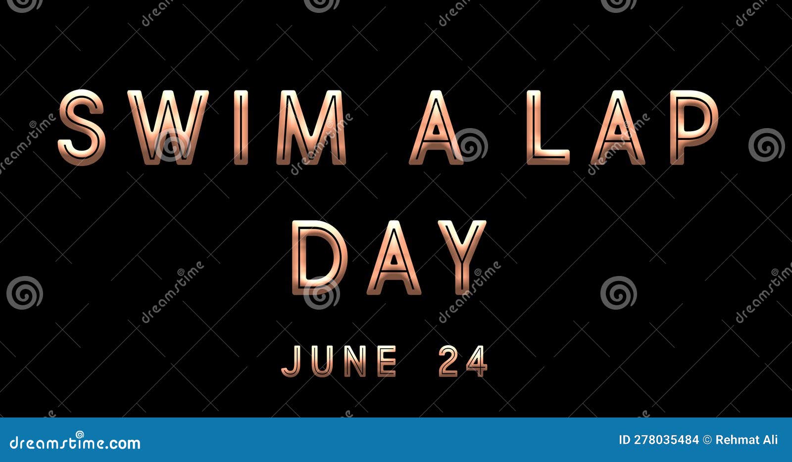 Happy Swim a Lap Day, June 24. Calendar of June Text Effect, Design ...