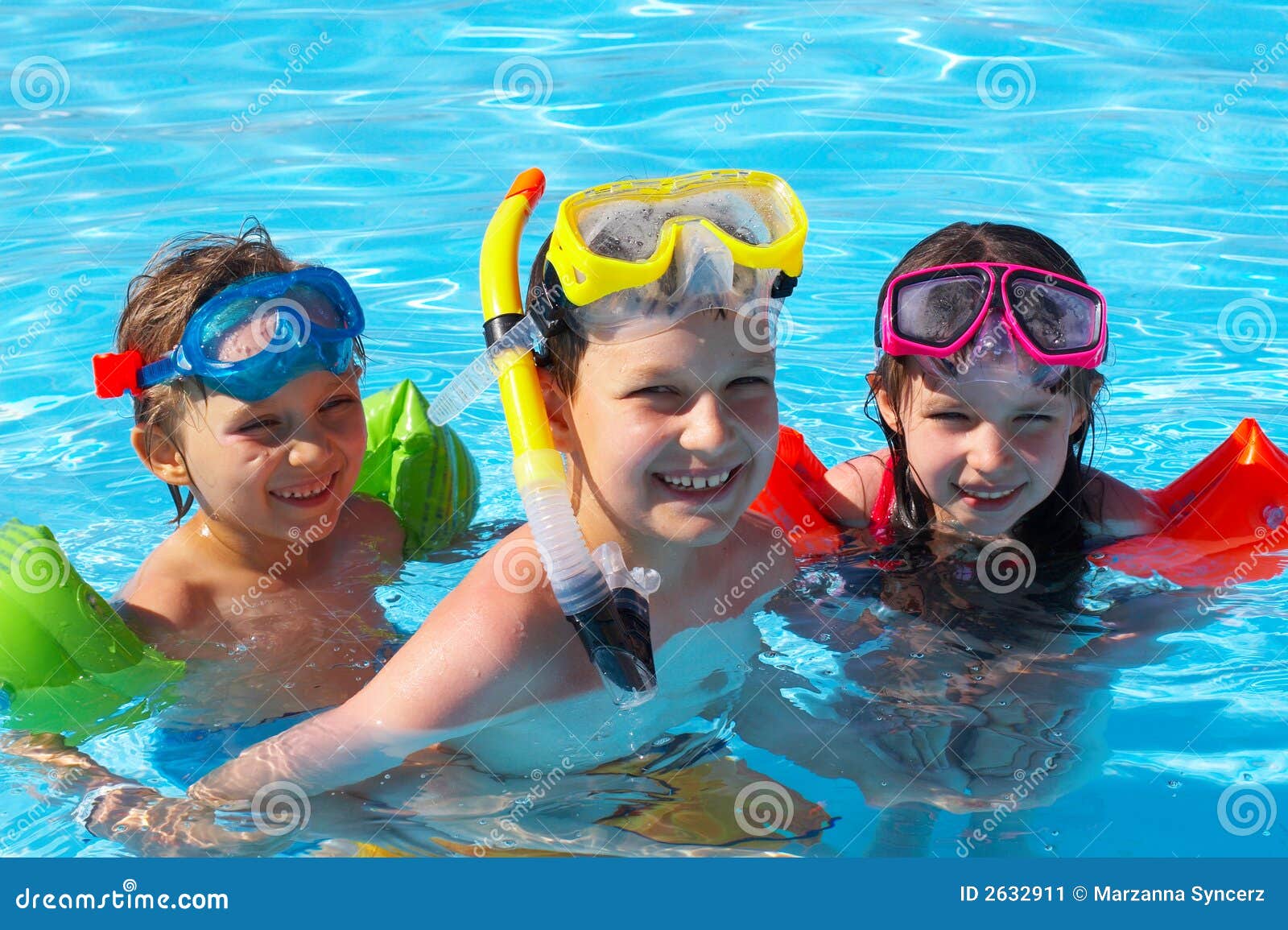 Happy swimmers stock image. Image of outside, boys, three - 2632911
