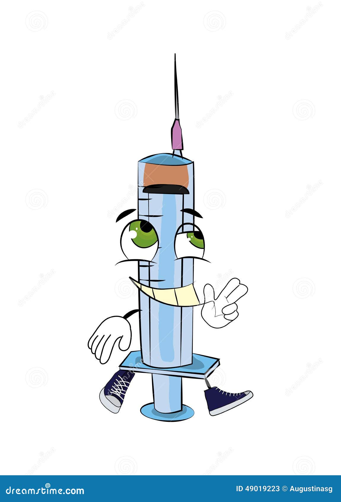 Happy Syringe Cartoon Stock Illustration - Image: 49019223