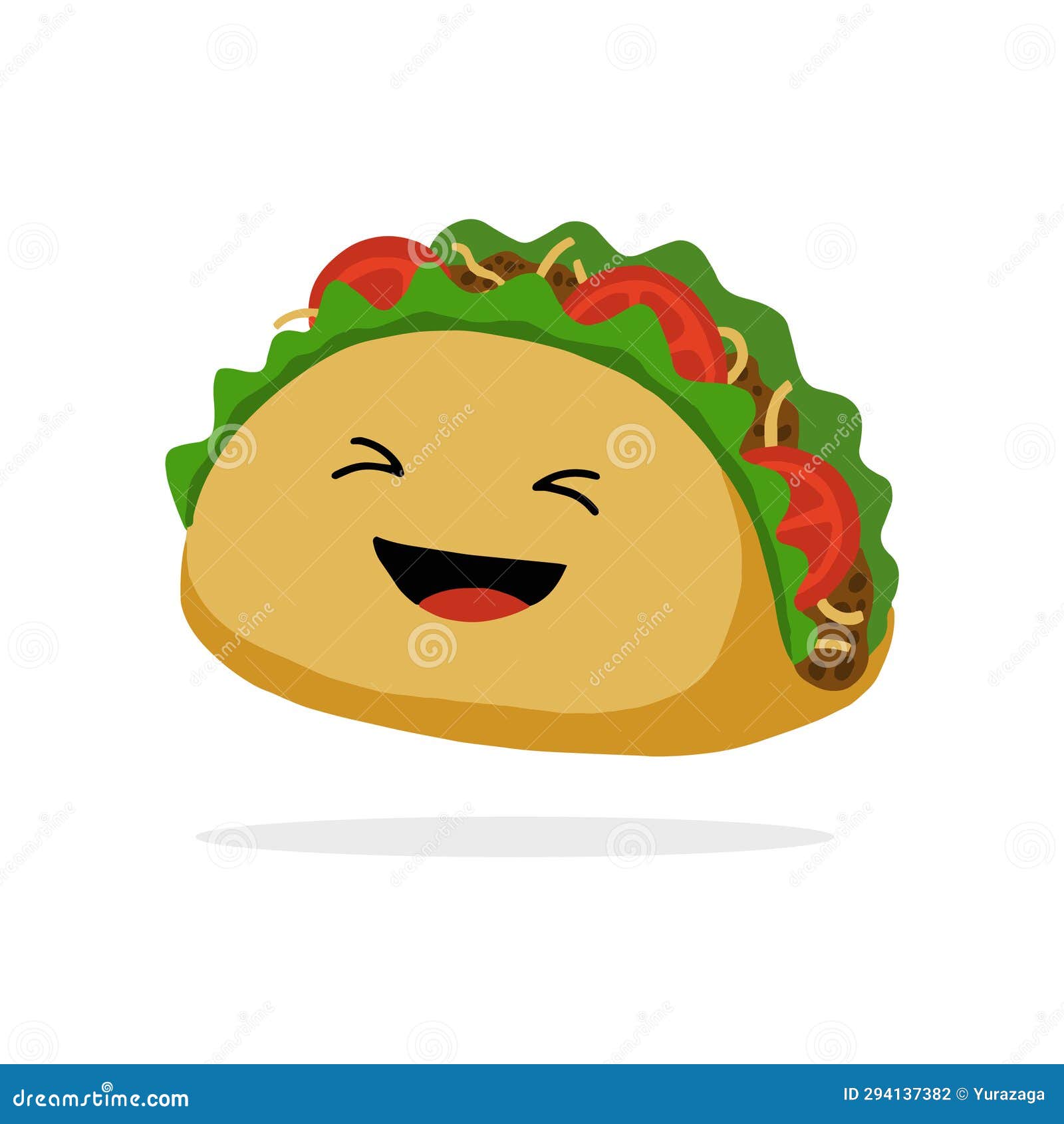 Happy taco cartoon stock vector. Illustration of cute - 294137382