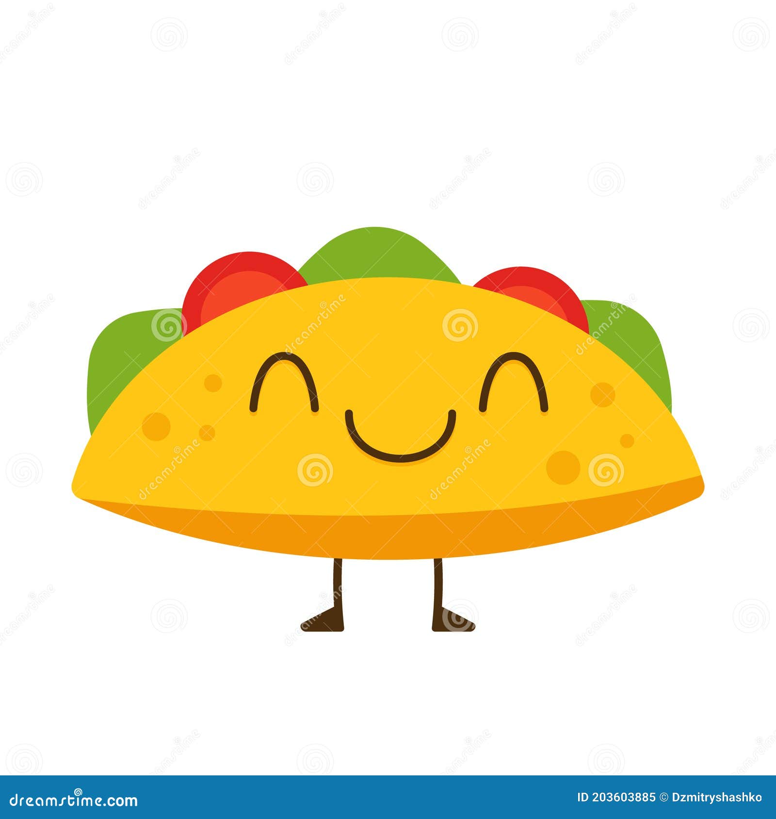 Happy Taco Vector Illustration In Cartoon Style | CartoonDealer.com ...