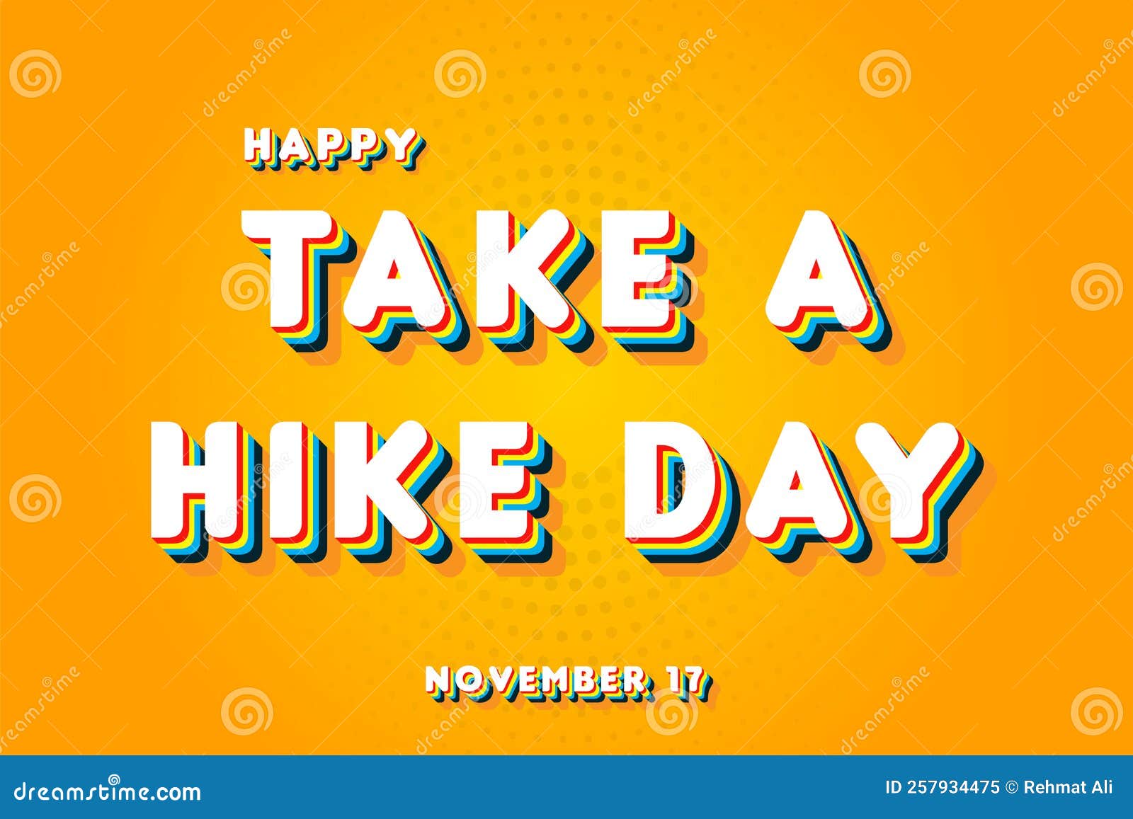 Happy Take a Hike Day, November 17. Calendar of November Retro Text ...
