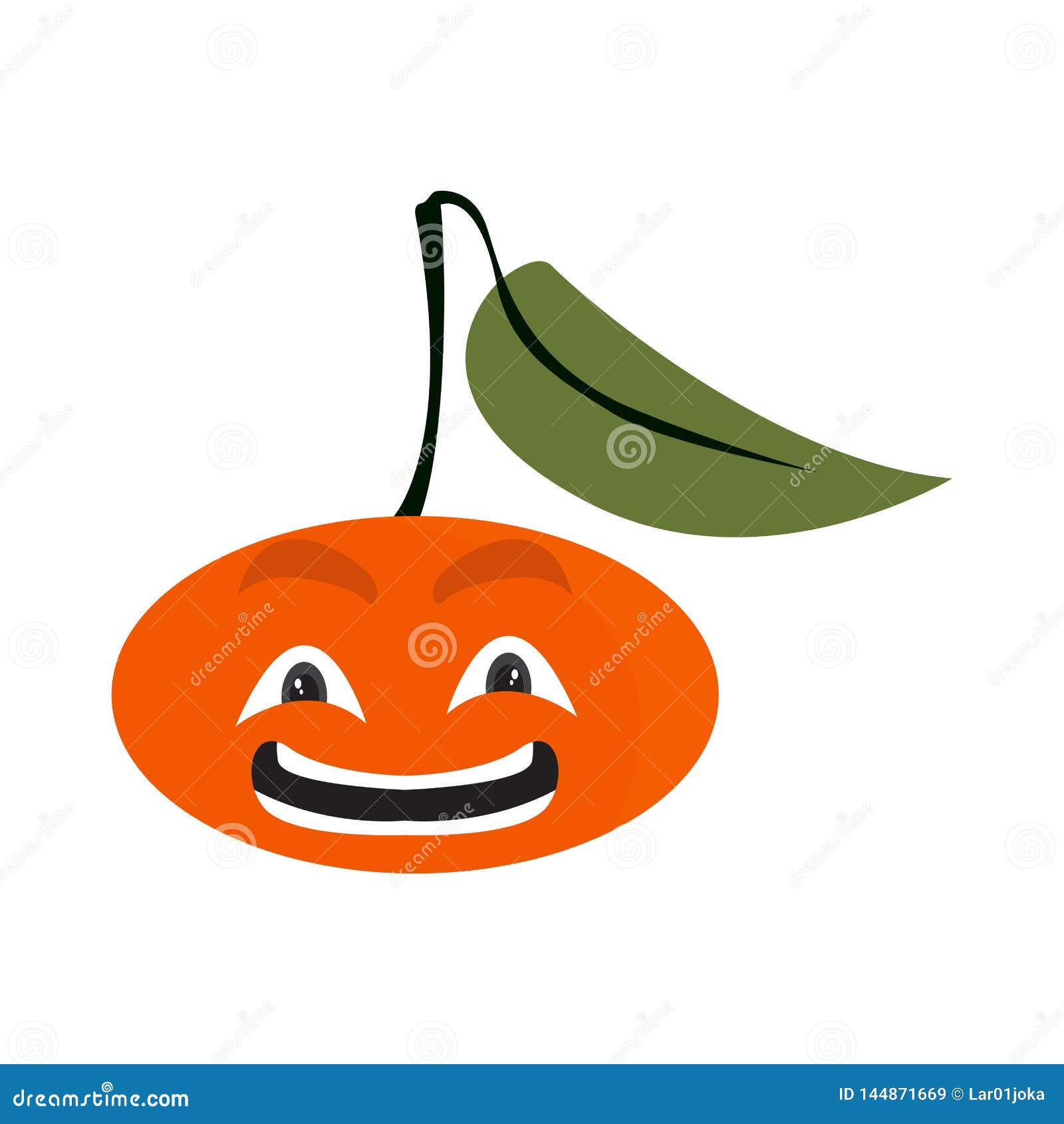 Happy tangerine cartoon stock vector. Illustration of face - 144871669