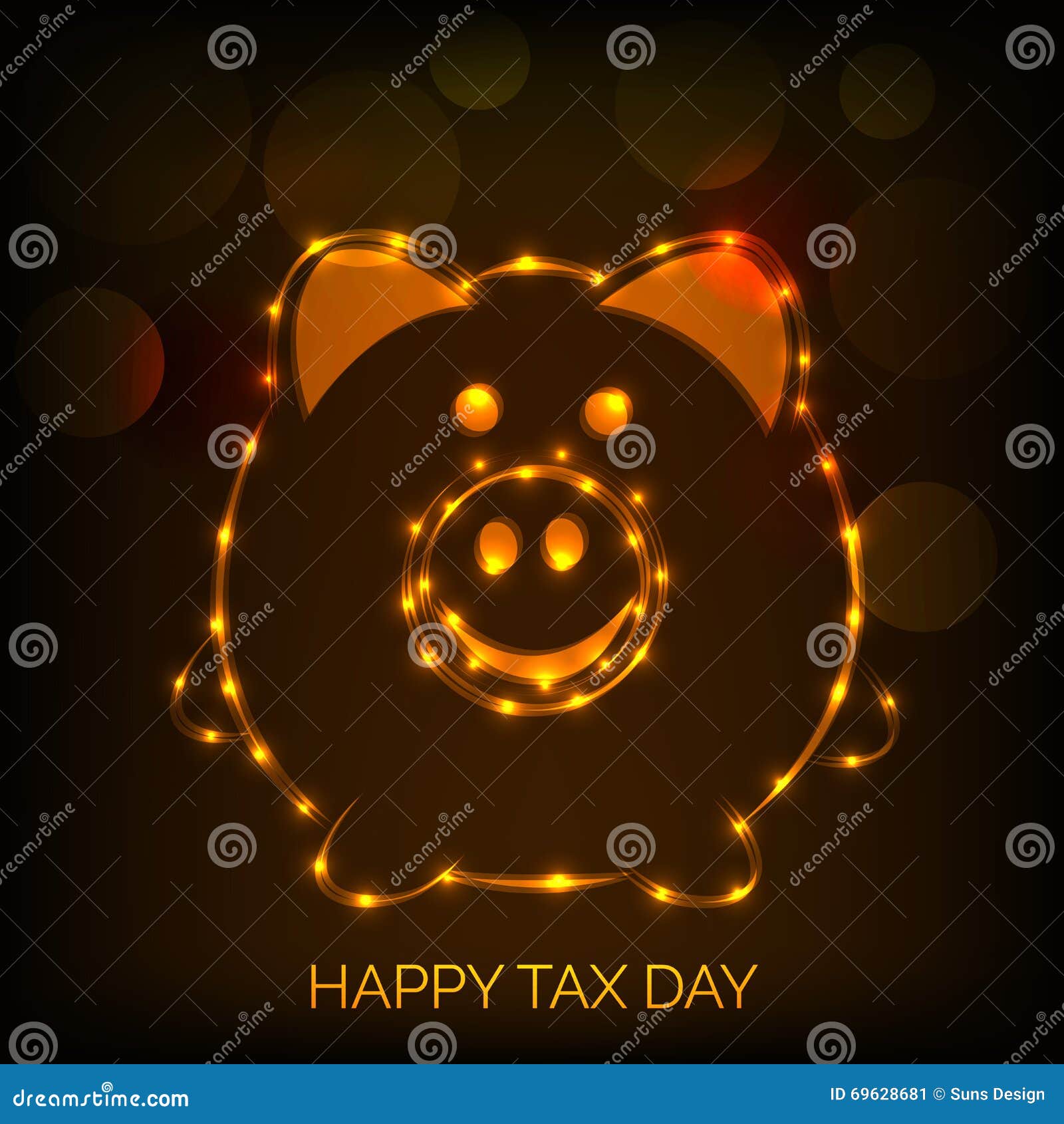Happy Tax Day stock illustration. Illustration of time - 69628681