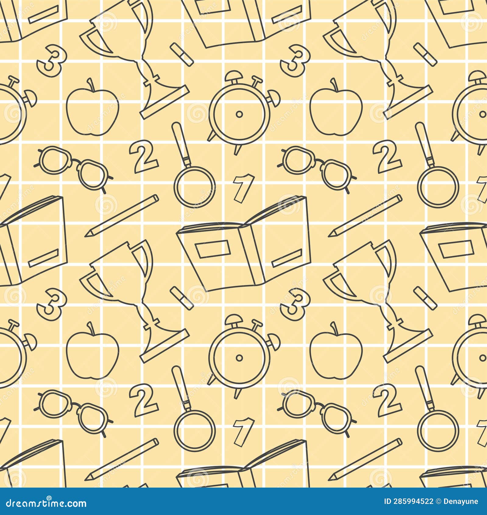 Happy Teacher Seamless Pattern Design Educational Style Elements in ...