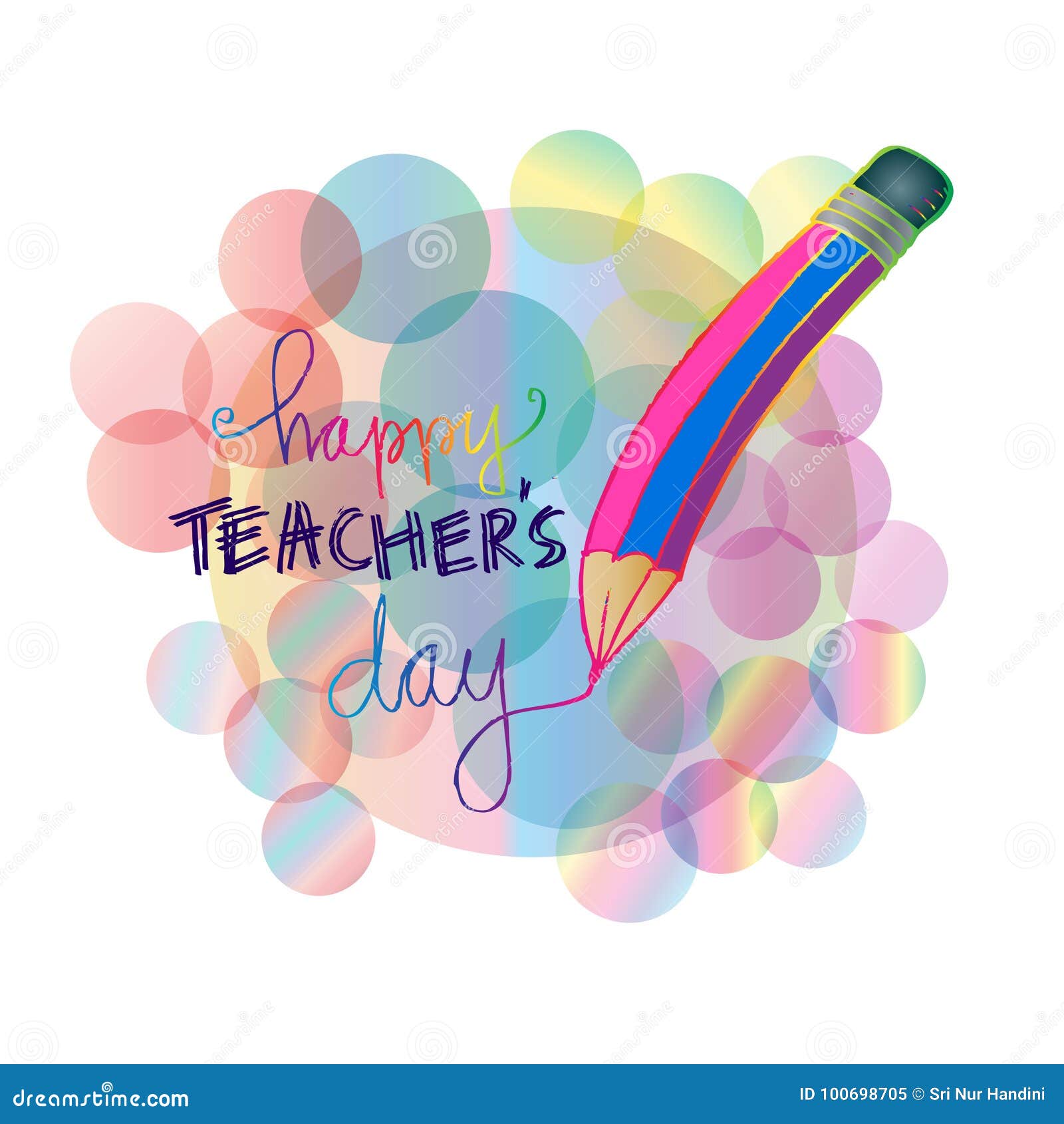 Happy teachers day card stock vector. Illustration of creative - 100698705