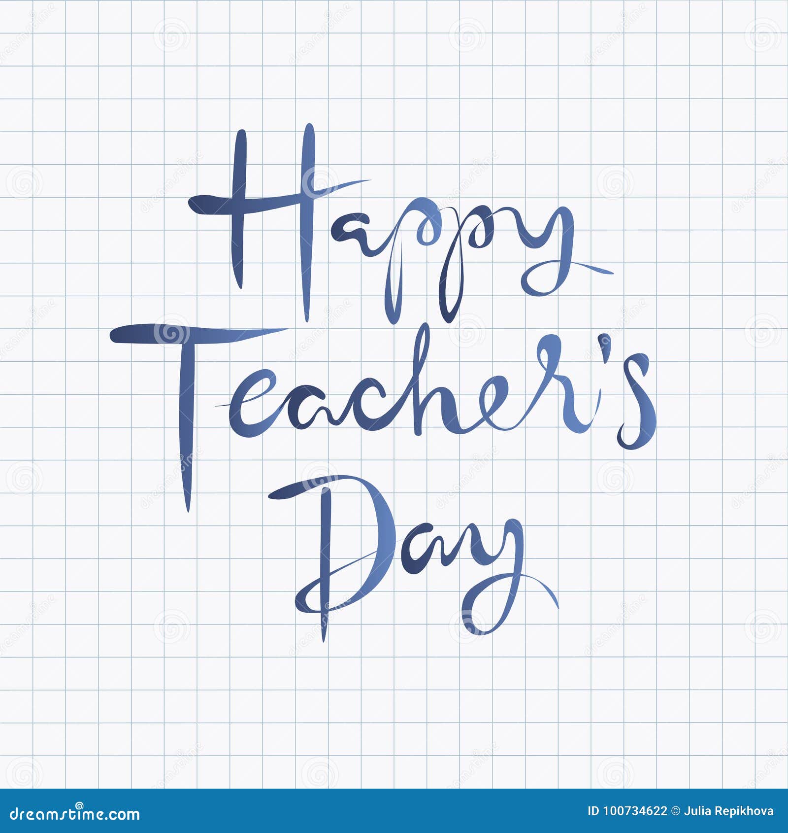 Happy Teachers Day Lettering Design Stock Vector - Illustration of ...