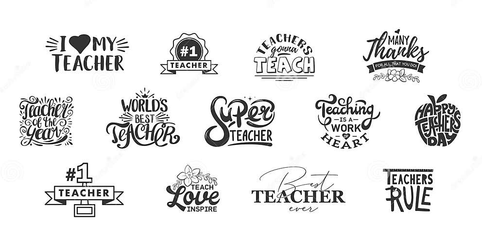 Happy Teachers Day Lettering And Typography Quote World Best Teacher