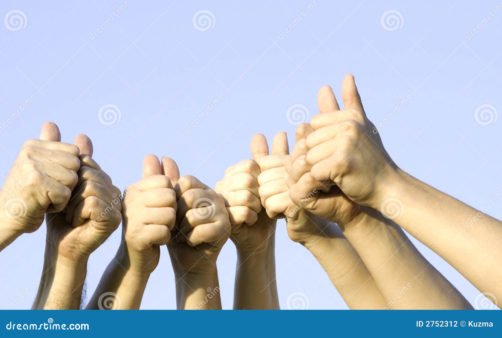 Happy team stock photo. Image of hands, group, blue, caucasian - 2752312