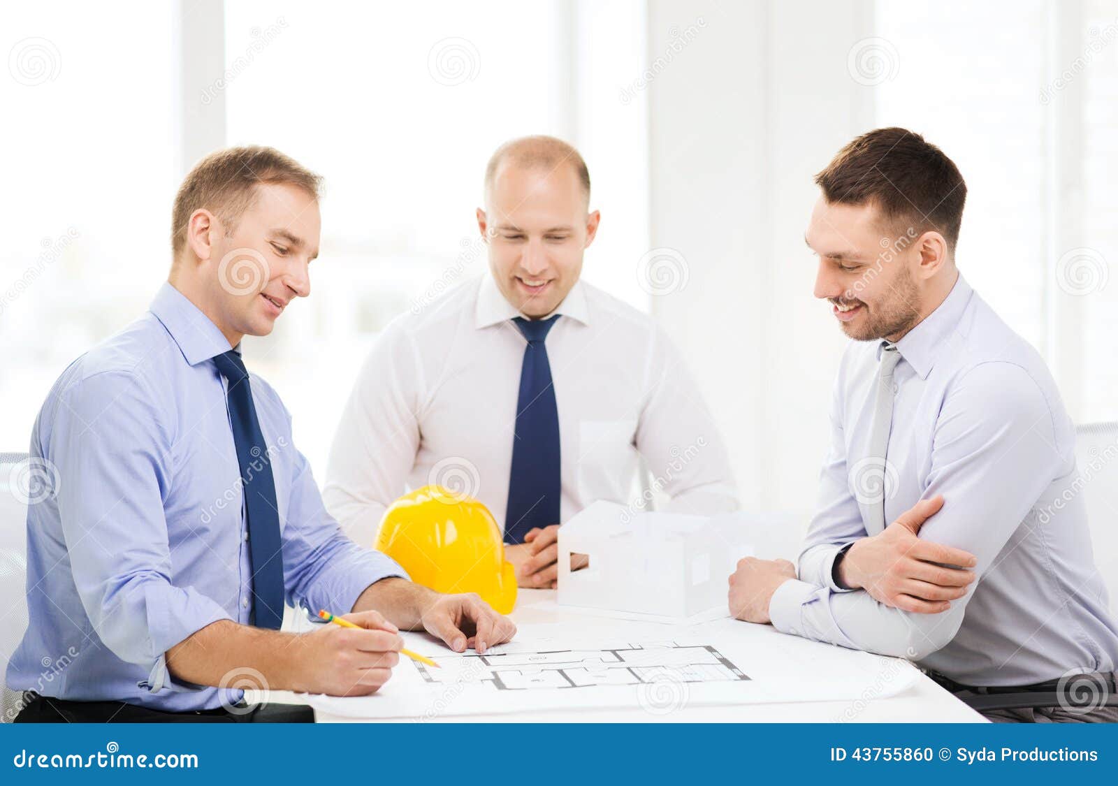 Team Of Architects Working On The Architectural Structure In Building ...