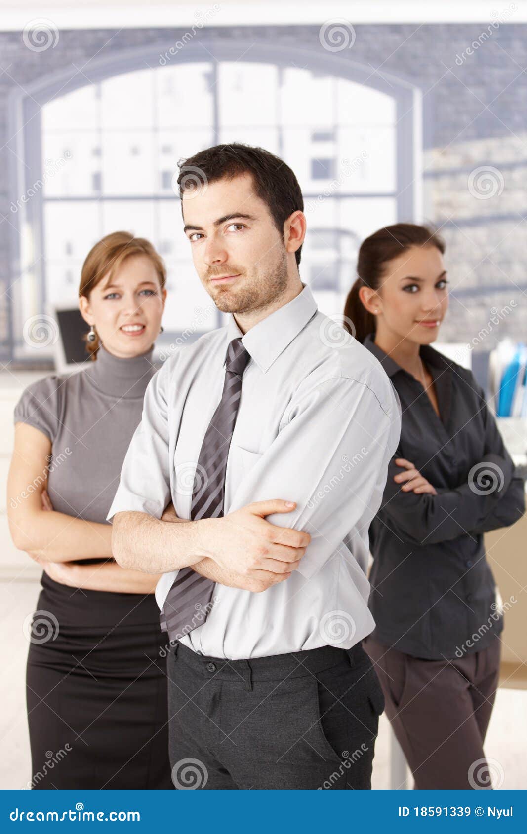 Happy Team of Casual Office Workers Stock Image - Image of businessman ...