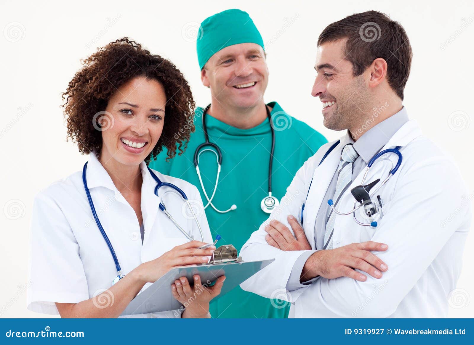 Happy Team of Doctors Working Together Stock Image - Image of health ...
