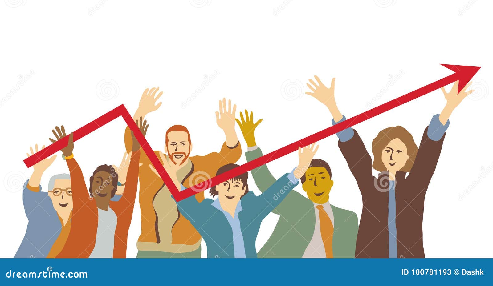 Happy Team Group People Chart. Stock Vector - Illustration of human ...