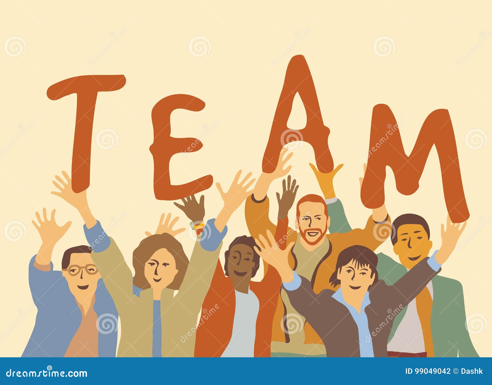 Happy Team Group People Chart. Cartoon Vector | CartoonDealer.com ...