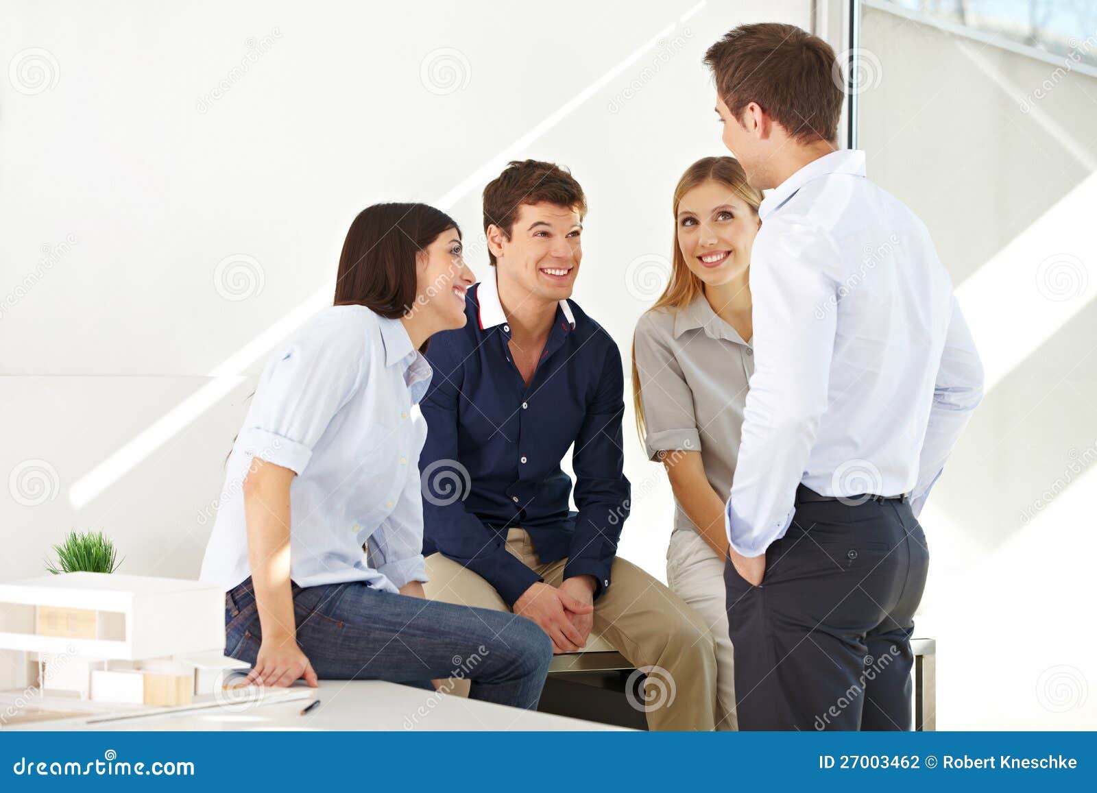 Happy Team Having a Meeting Stock Photo - Image of desk, businessman ...