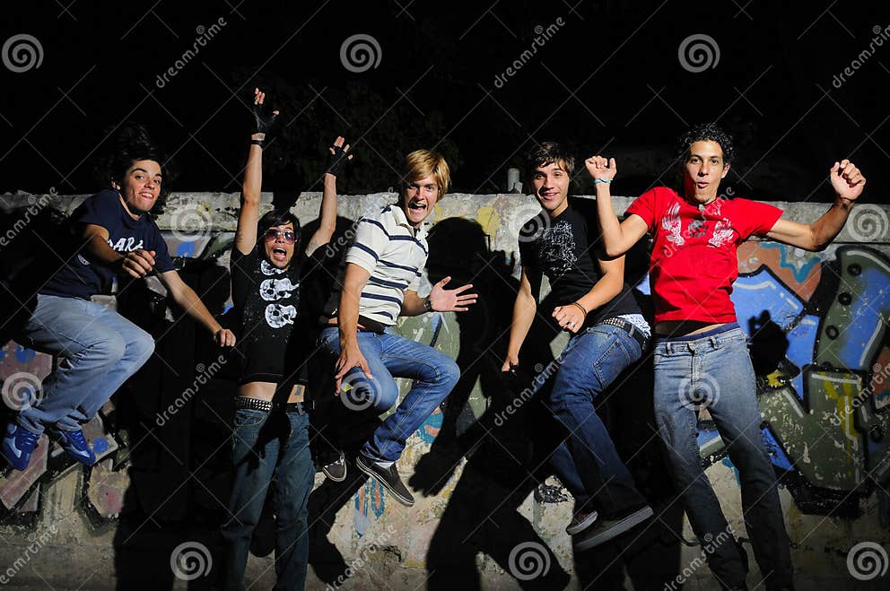 Happy team jumping of joy stock image. Image of handsome - 5267649