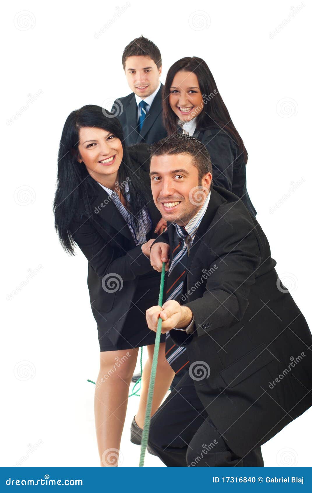 Team Pulling Line Together. Tug Of War Royalty-Free Stock Photography ...