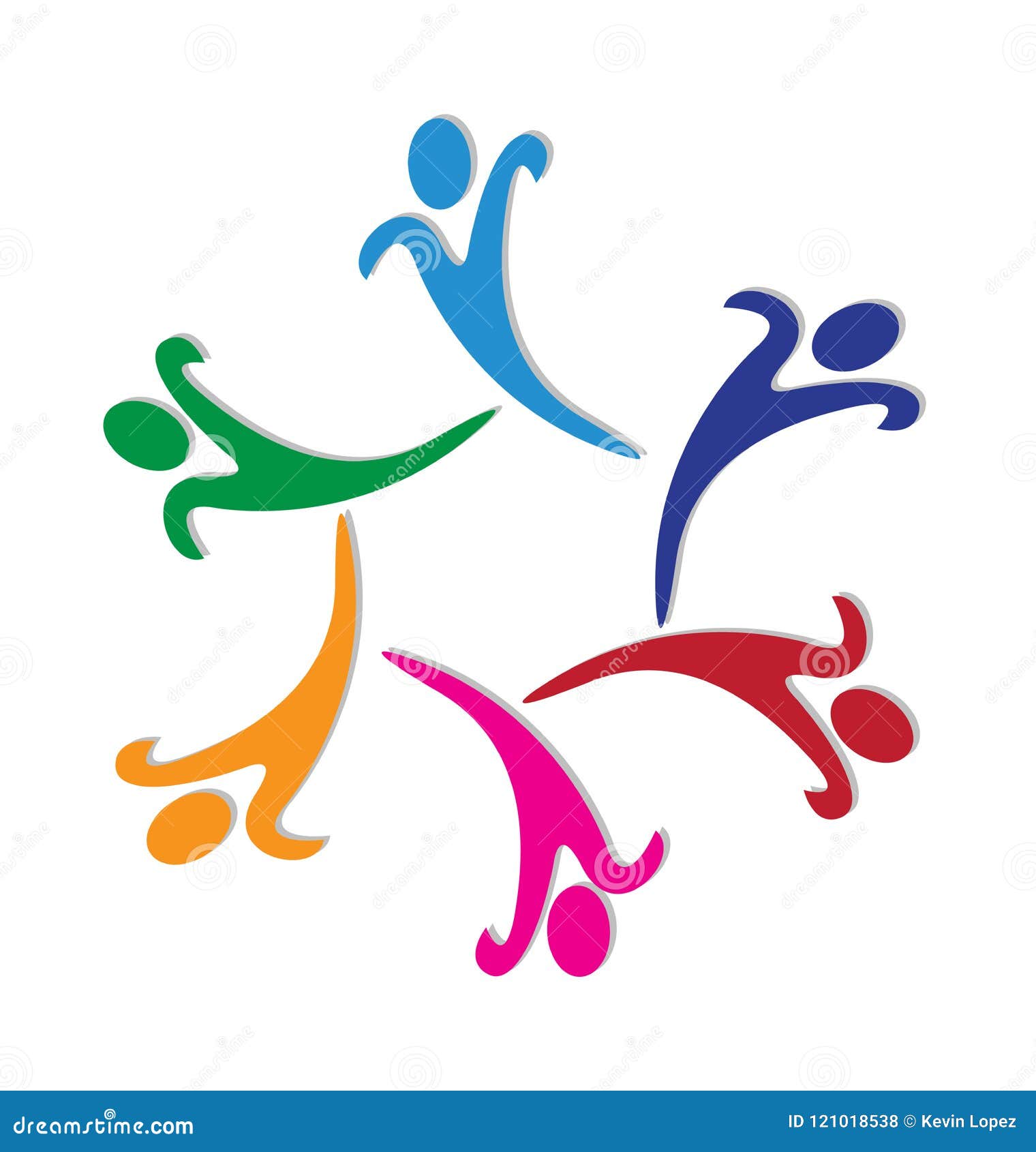 Happy Teamwork Logo Vector Illustration | CartoonDealer.com #24656178