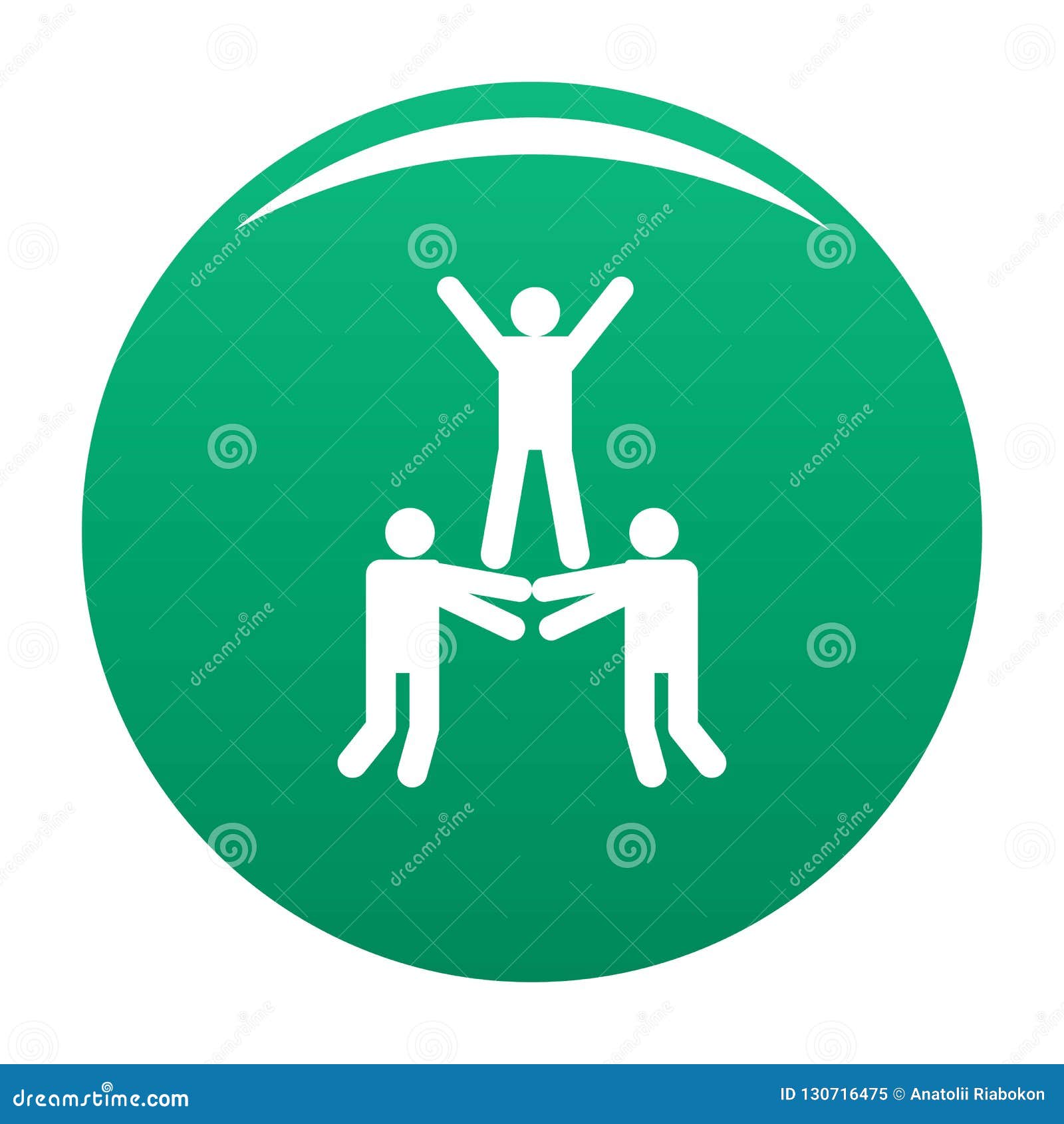 Happy Teamwork Icon Vector Green Stock Vector - Illustration of arrow ...
