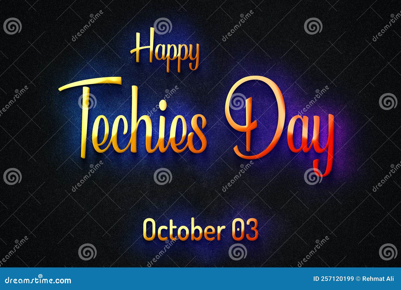 Happy Techies Day, October 03, Empty Space for Text, Copy Space Right ...