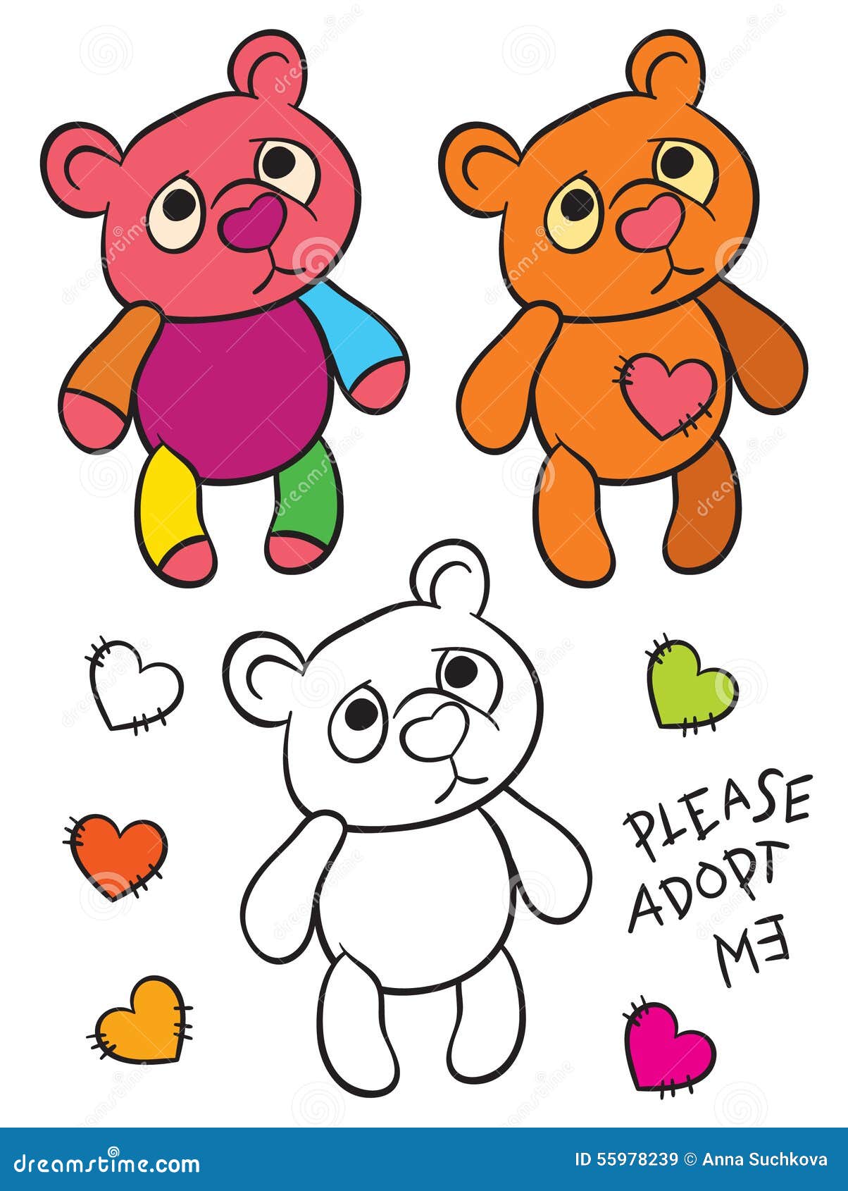 Happy teddy bear stock vector. Illustration of soft, clip - 55978239