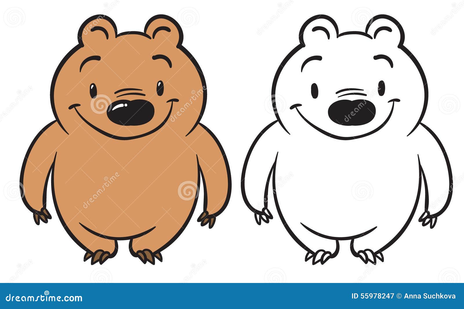 Happy teddy bear stock vector. Illustration of funny - 55978247