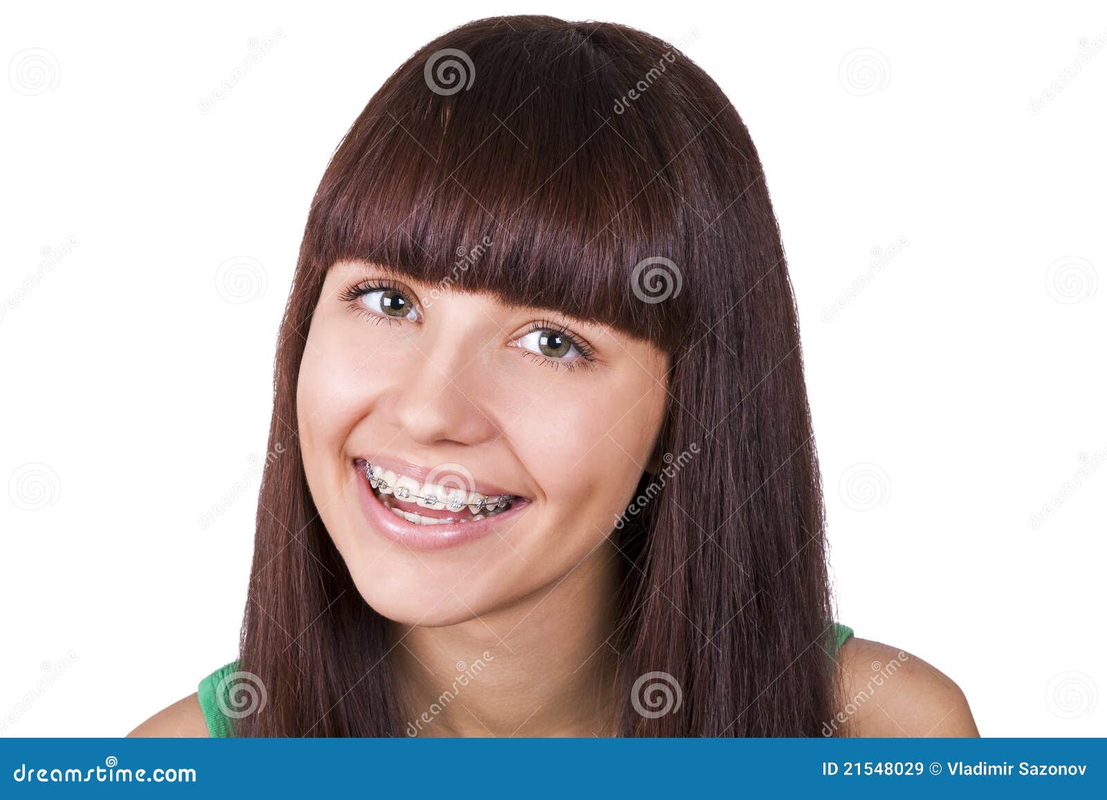 Happy teen with braces. stock image. Image of female - 21548029