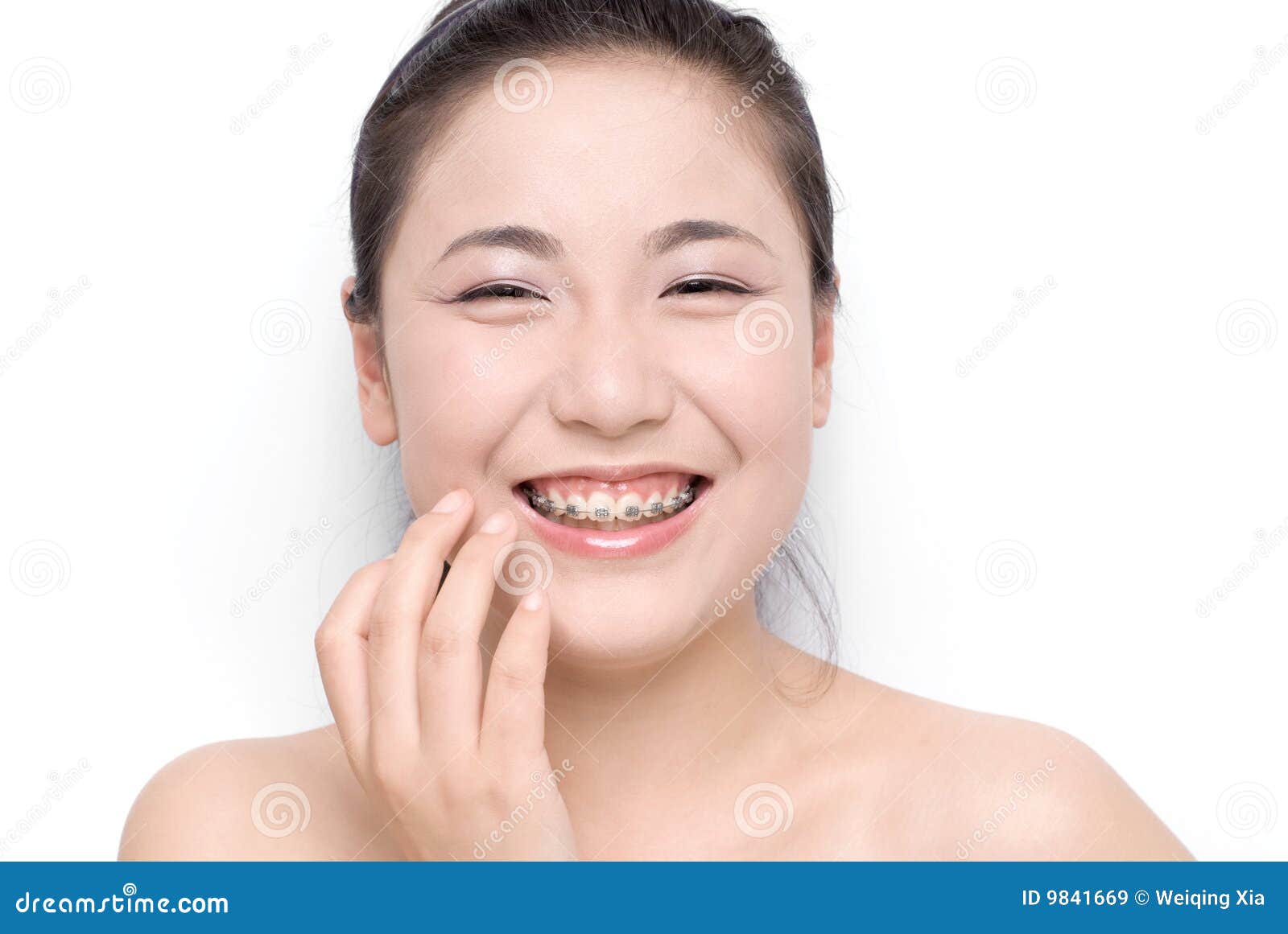 Happy teen with braces stock image. Image of teen, teeth - 9841669