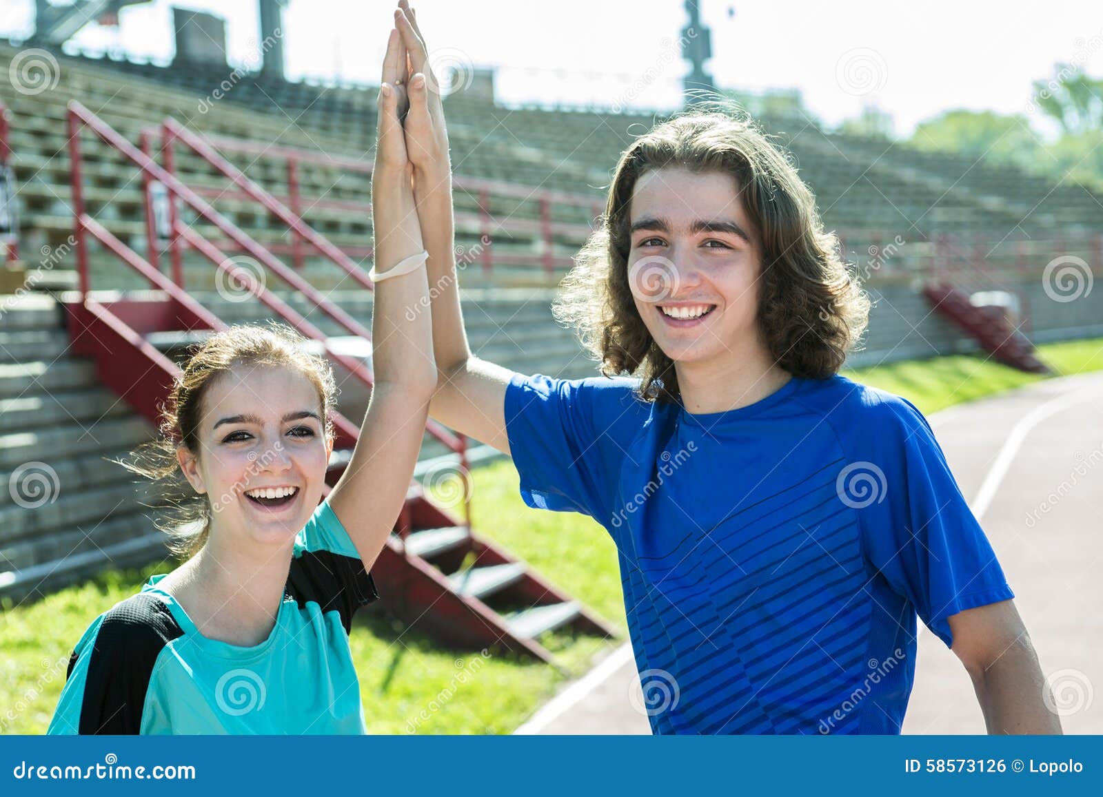 Happy Teen Doing Training Workout and Sport Stock Photo - Image of ...