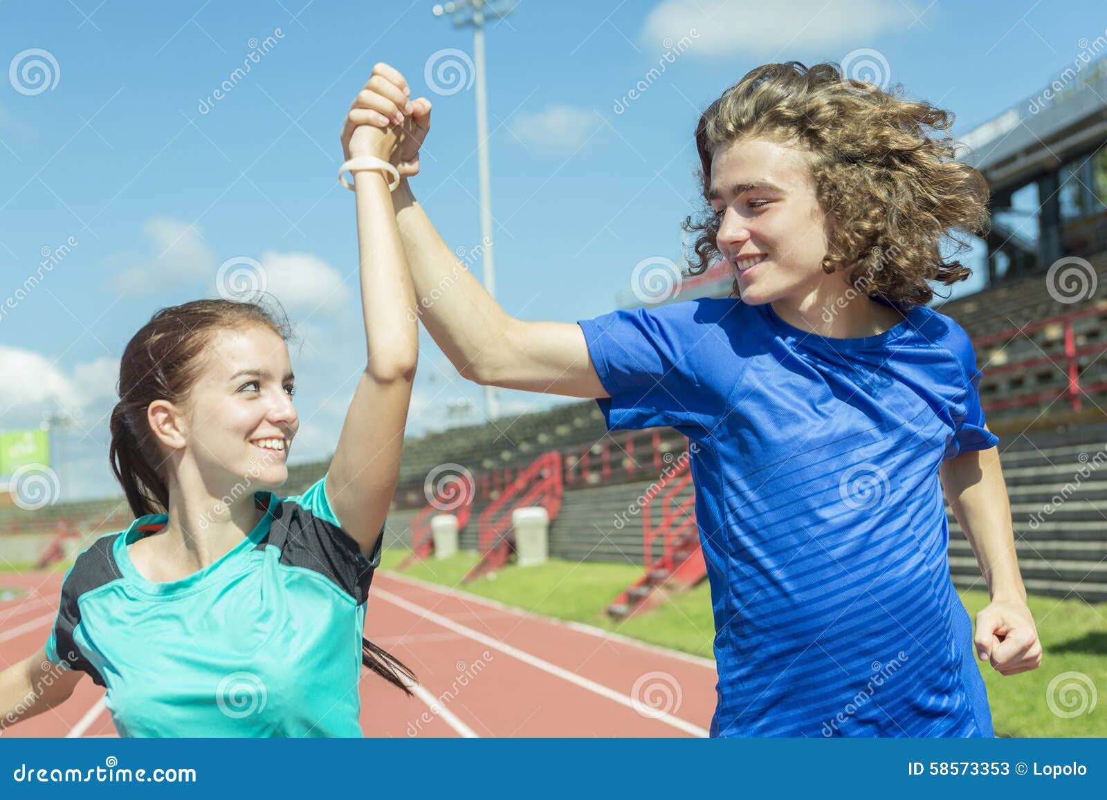 Happy Teen Doing Training Workout and Sport Stock Image - Image of ...