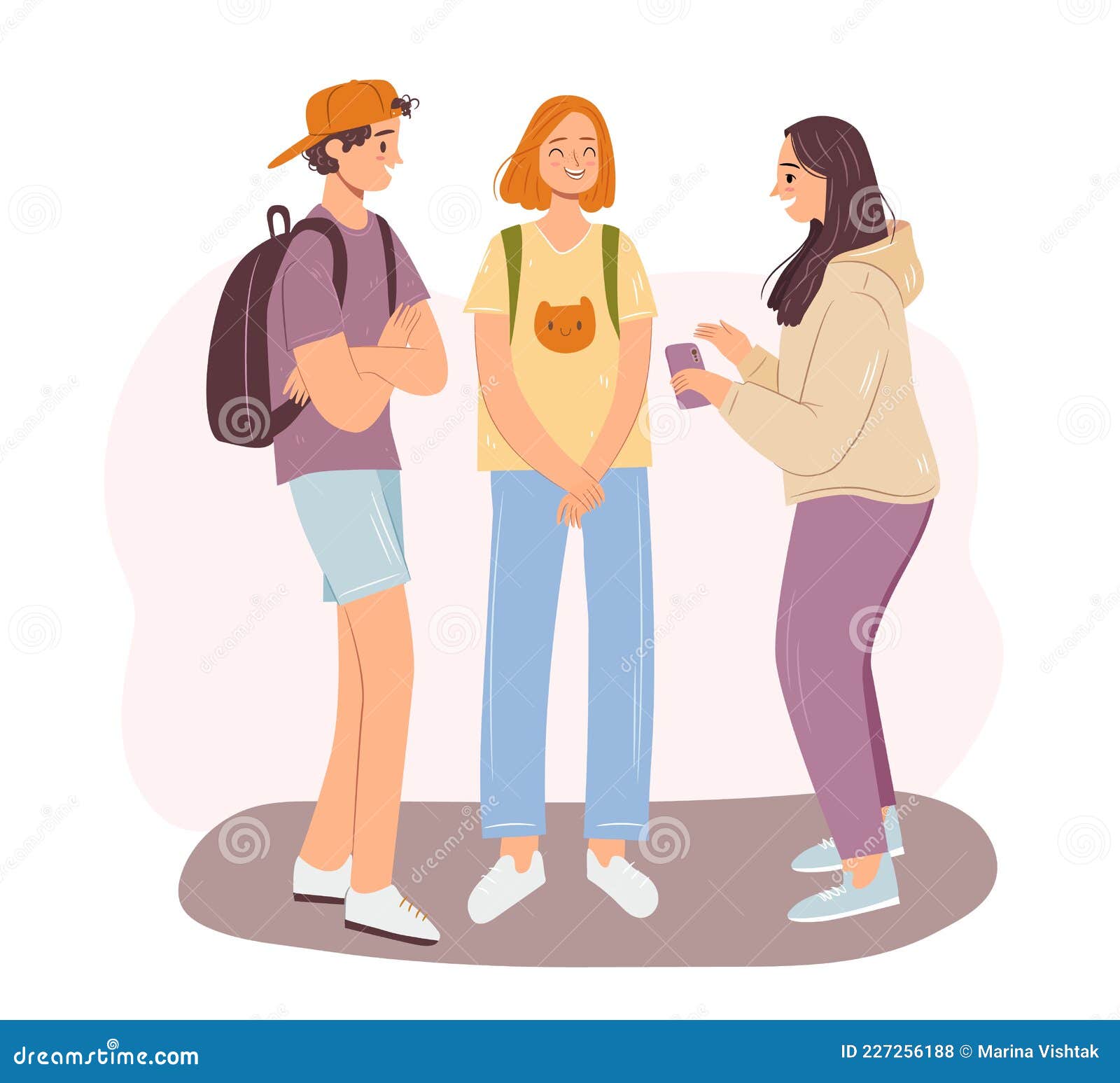 Happy Teen Friends Talking Concept. Group of Cheerful School Friends ... Happy Teen Friends Talking Concept. Group of Cheerful School Friends ...