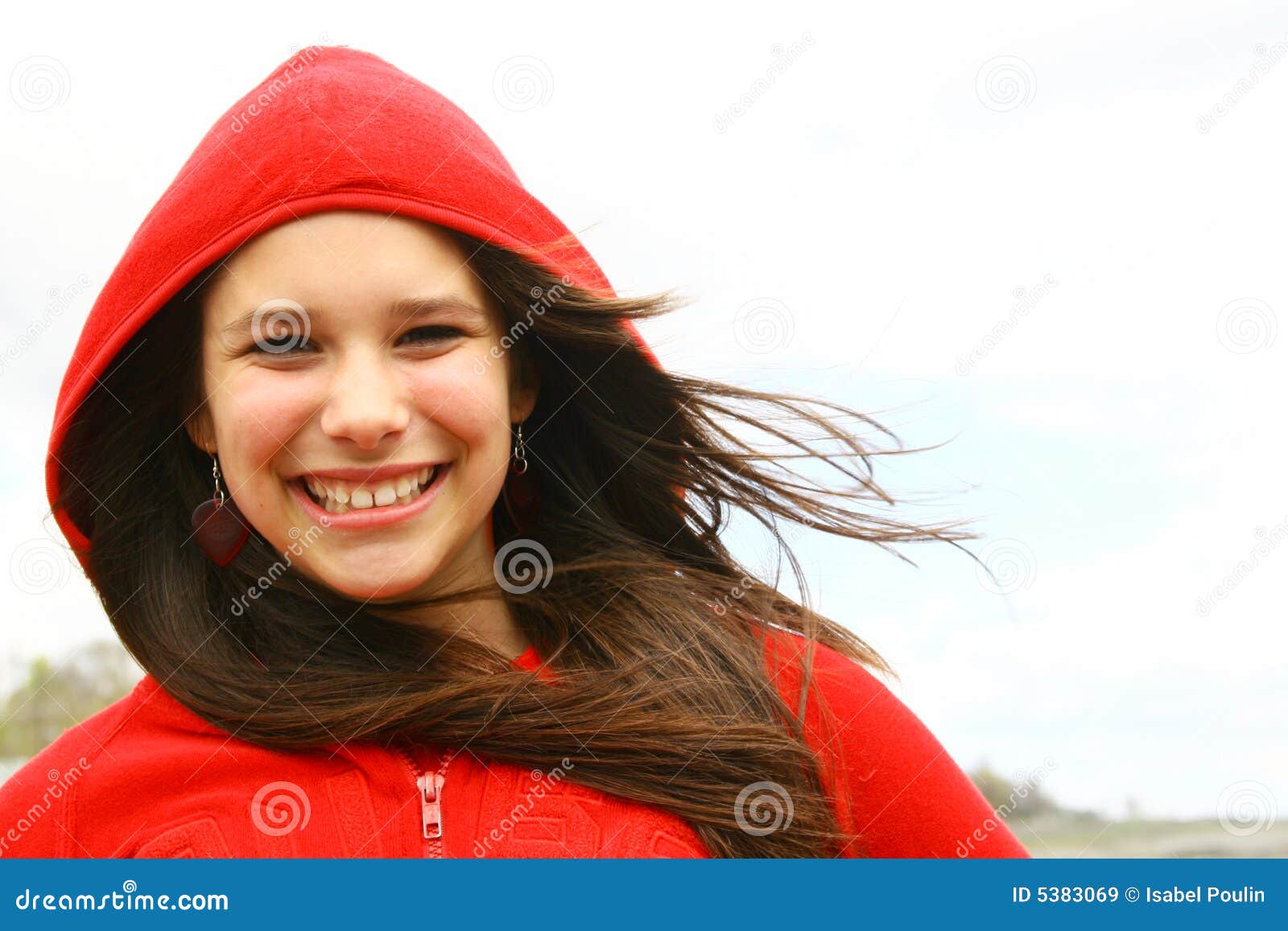 Happy teen with hood stock image. Image of teenager, pretty - 5383069