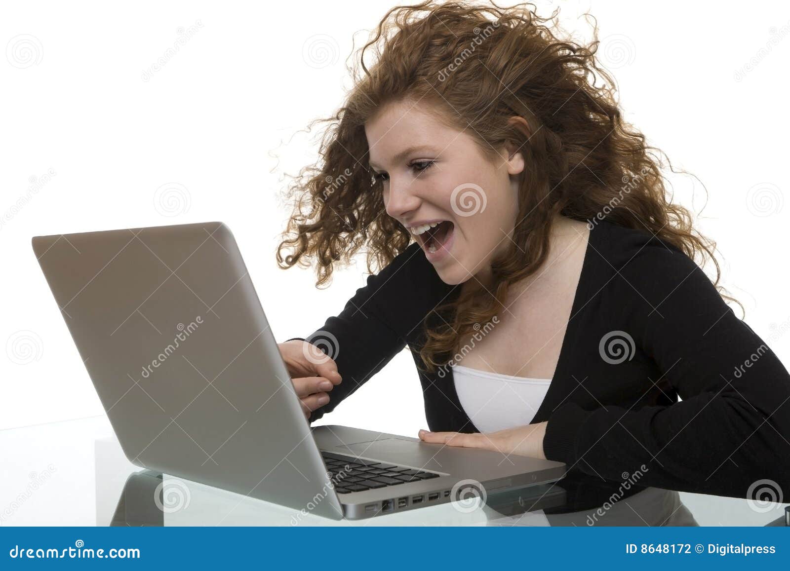 Happy Teenager with Computer Stock Photo - Image of computer, lifestyle ...