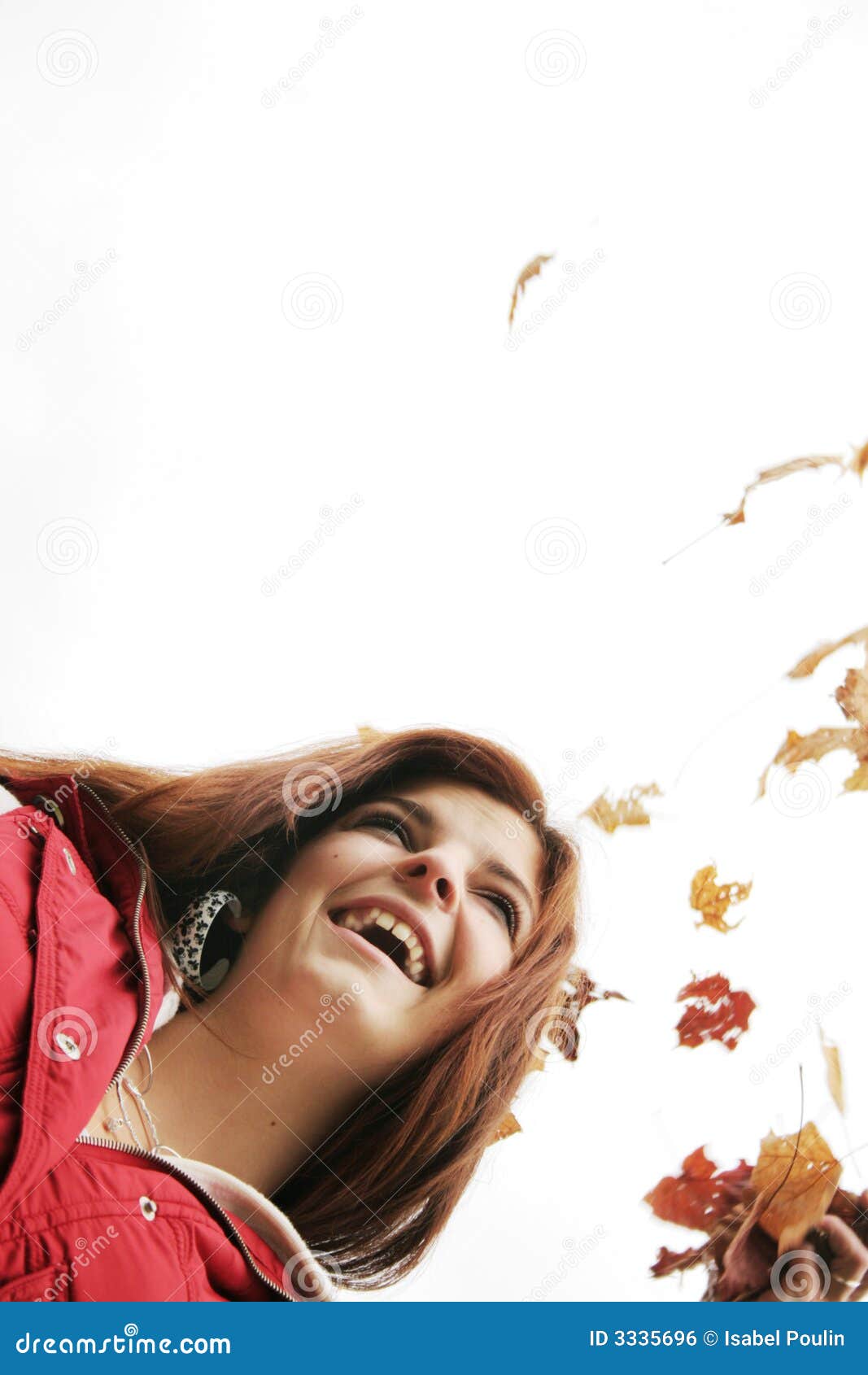 Happy teenager in fall stock photo. Image of leaves, falling - 3335696