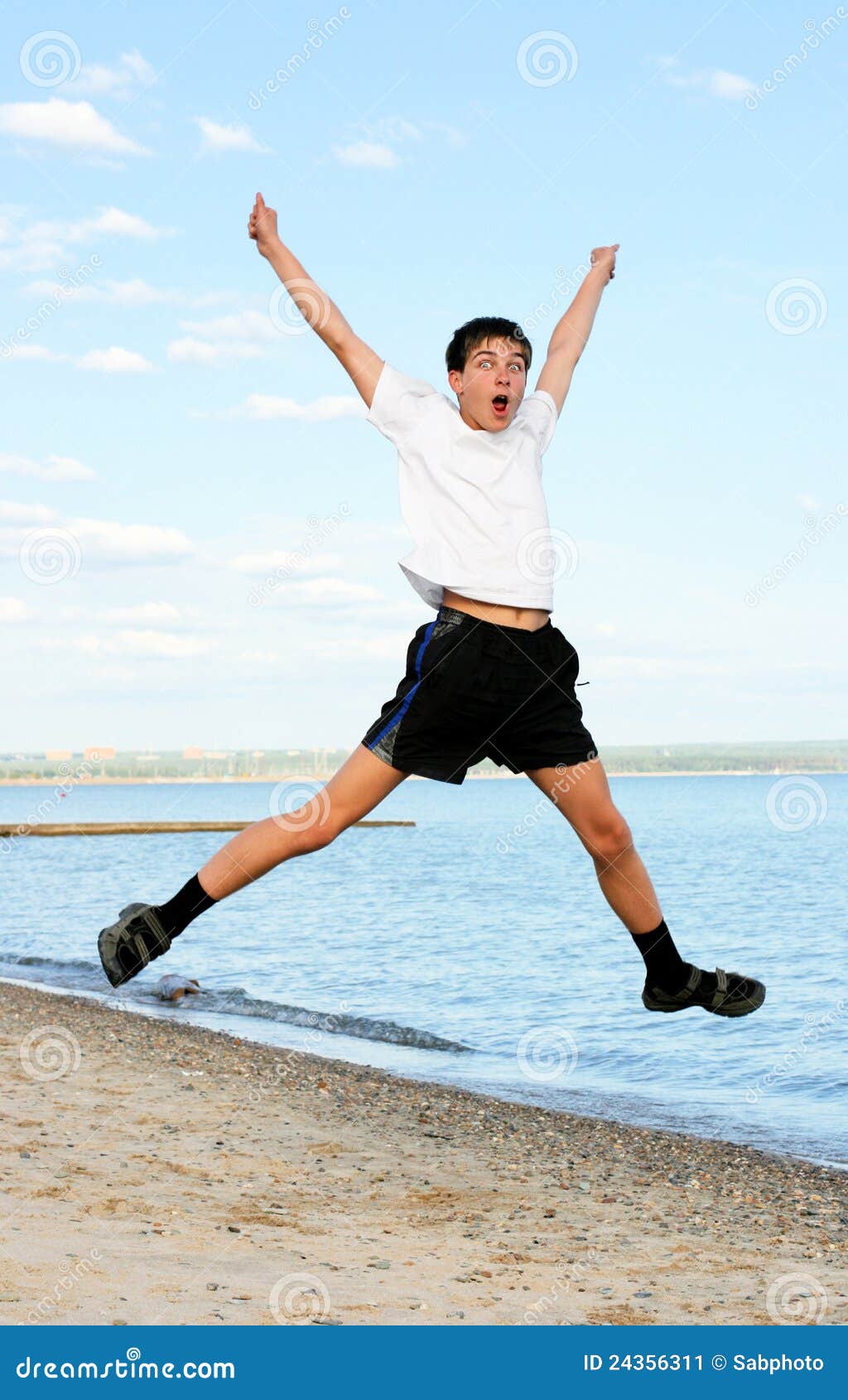Happy teenager jumping stock image. Image of cheerful - 24356311