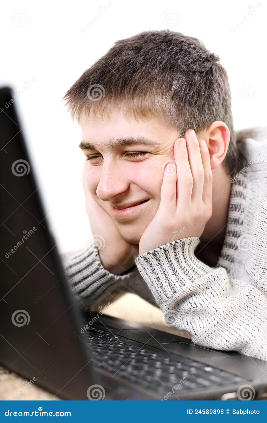 Happy Teenager with Notebook Stock Photo - Image of charming, happiness ...