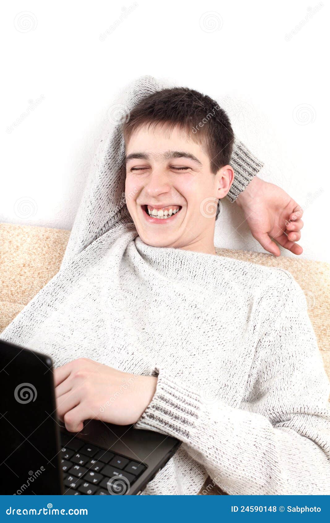Happy Teenager with Notebook Stock Photo - Image of handsome, human ...