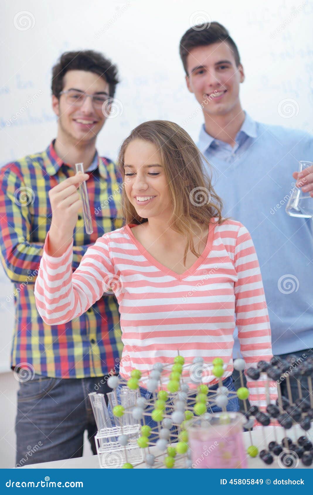 Happy Teens Group in School Stock Image - Image of learning, classroom ...