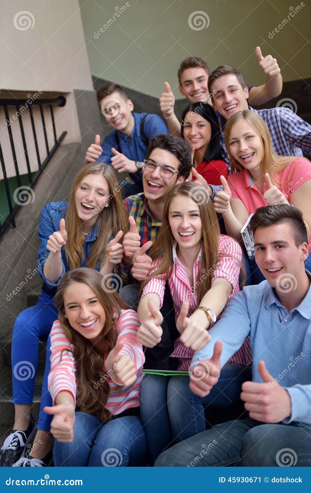 Happy Teens Group in School Stock Image - Image of boys, handsome: 45930671