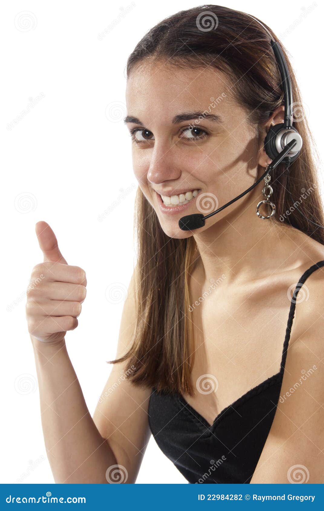 Happy Telephone Operator Takes Your Calls Stock Photo - Image of ...