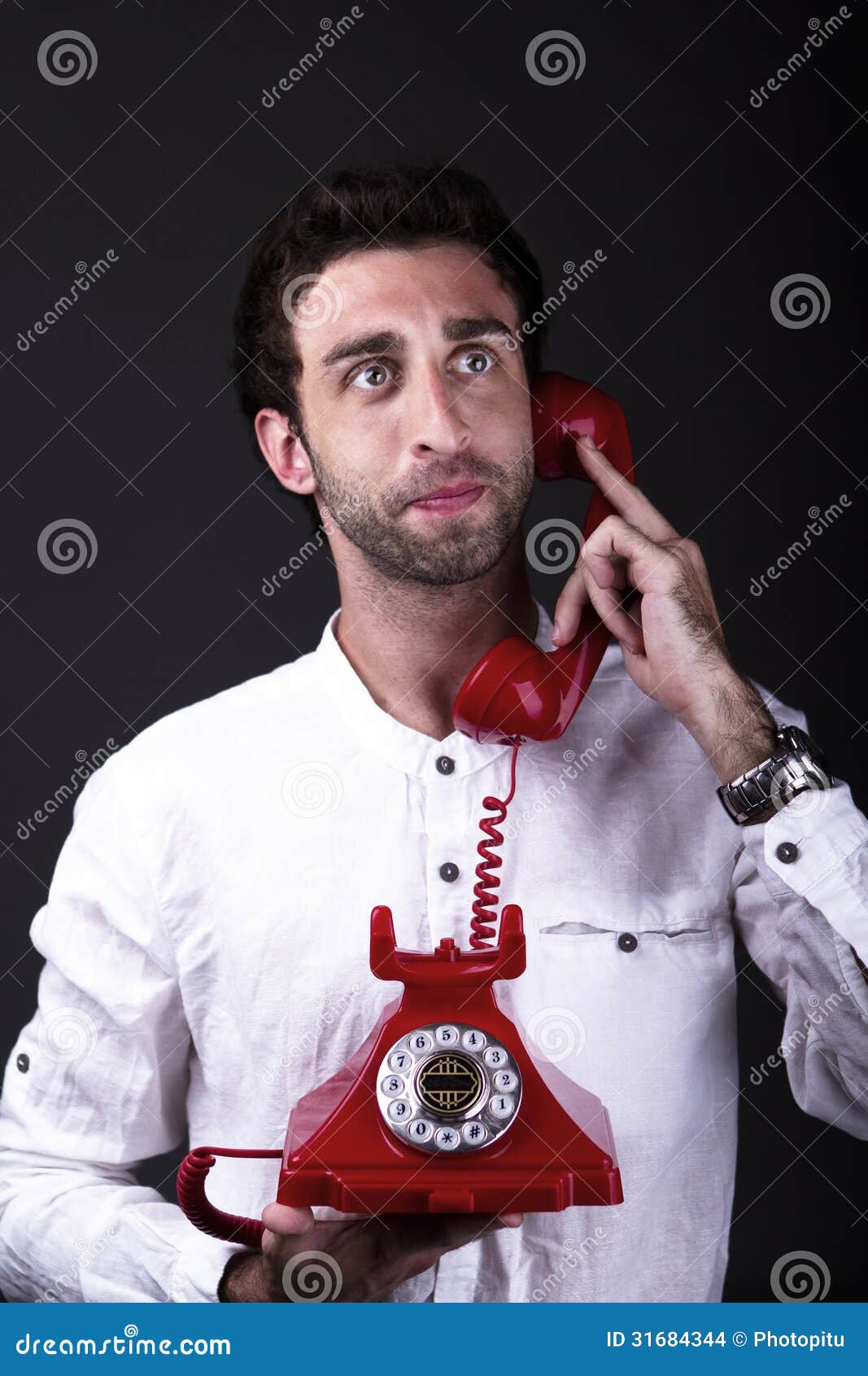 A happy telephoneman stock photo. Image of dark, problems - 31684344
