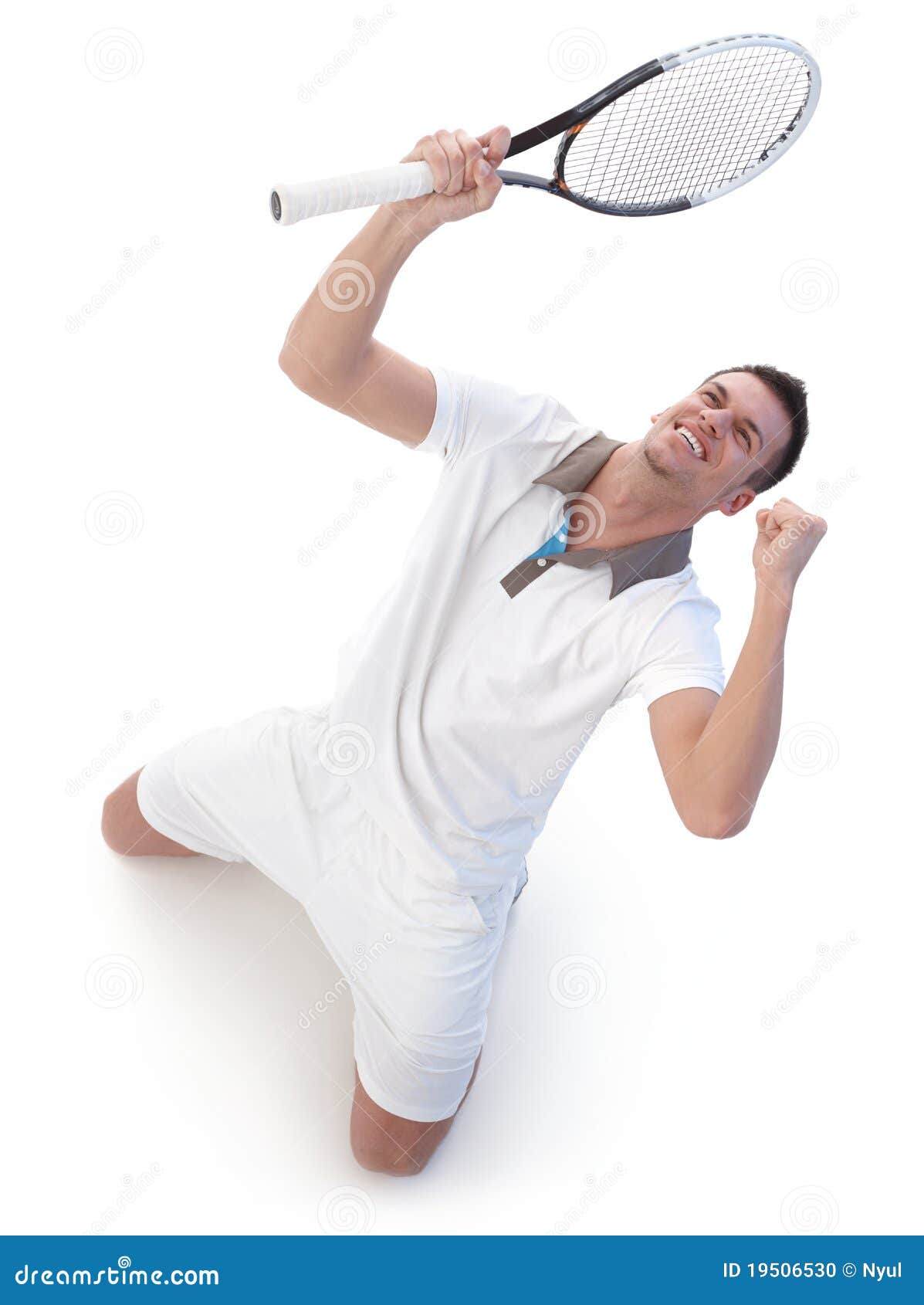 Happy Tennis Player Celebrating Victory Stock Photo - Image of ...